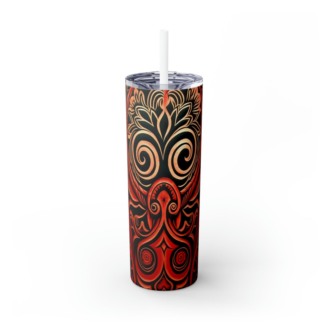 Samoan Inspired, Pacific Island Design, Skinny Steel Tumbler With Straw ...