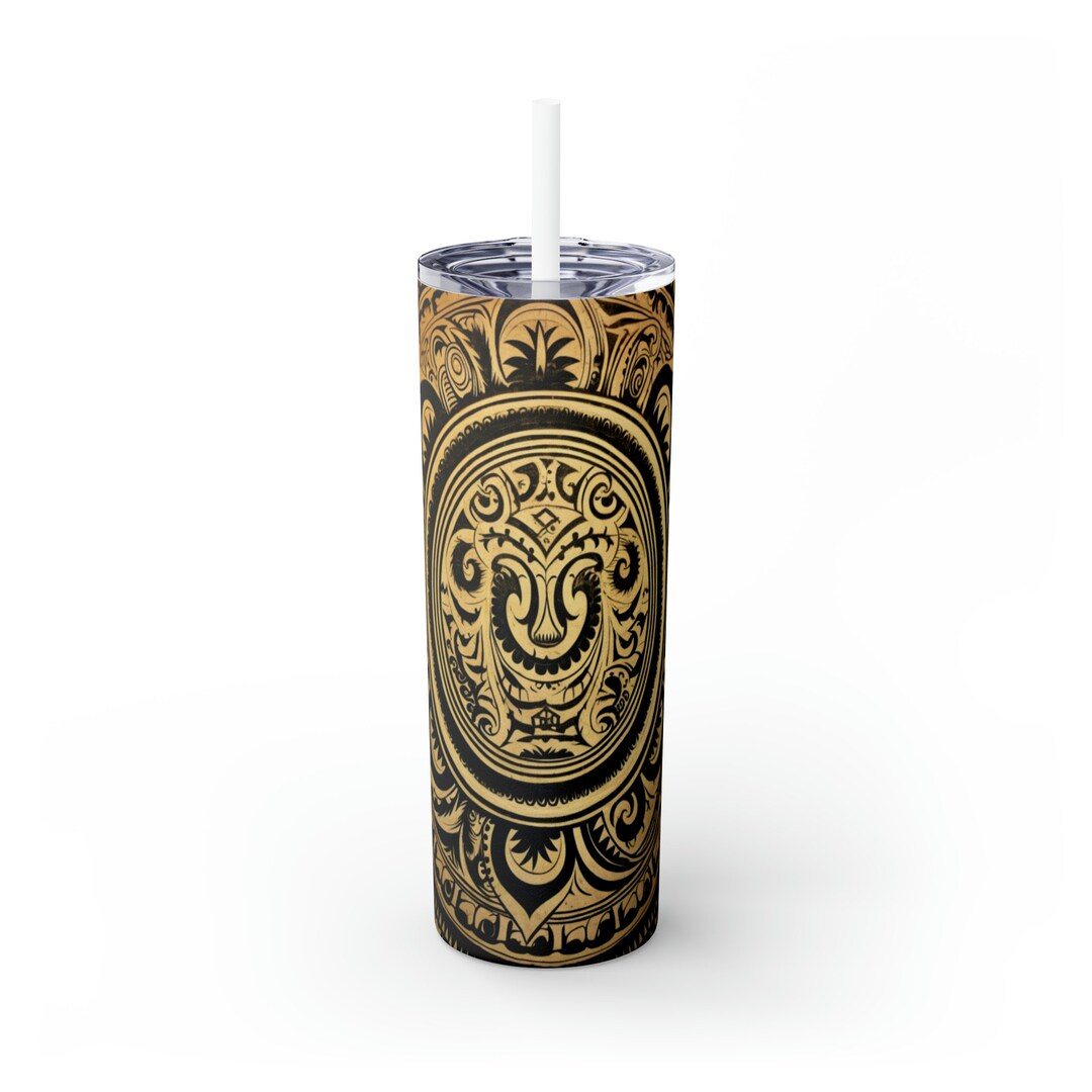 Samoan Inspired, Pacific Island Design, Skinny Steel Tumbler With Straw ...