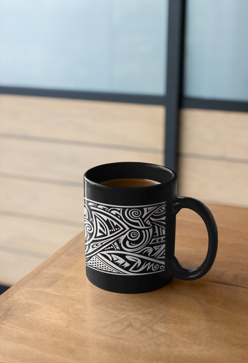 Samoan Tribal Coffee Mug, Polynesian/pacific Islander 11oz Black ...