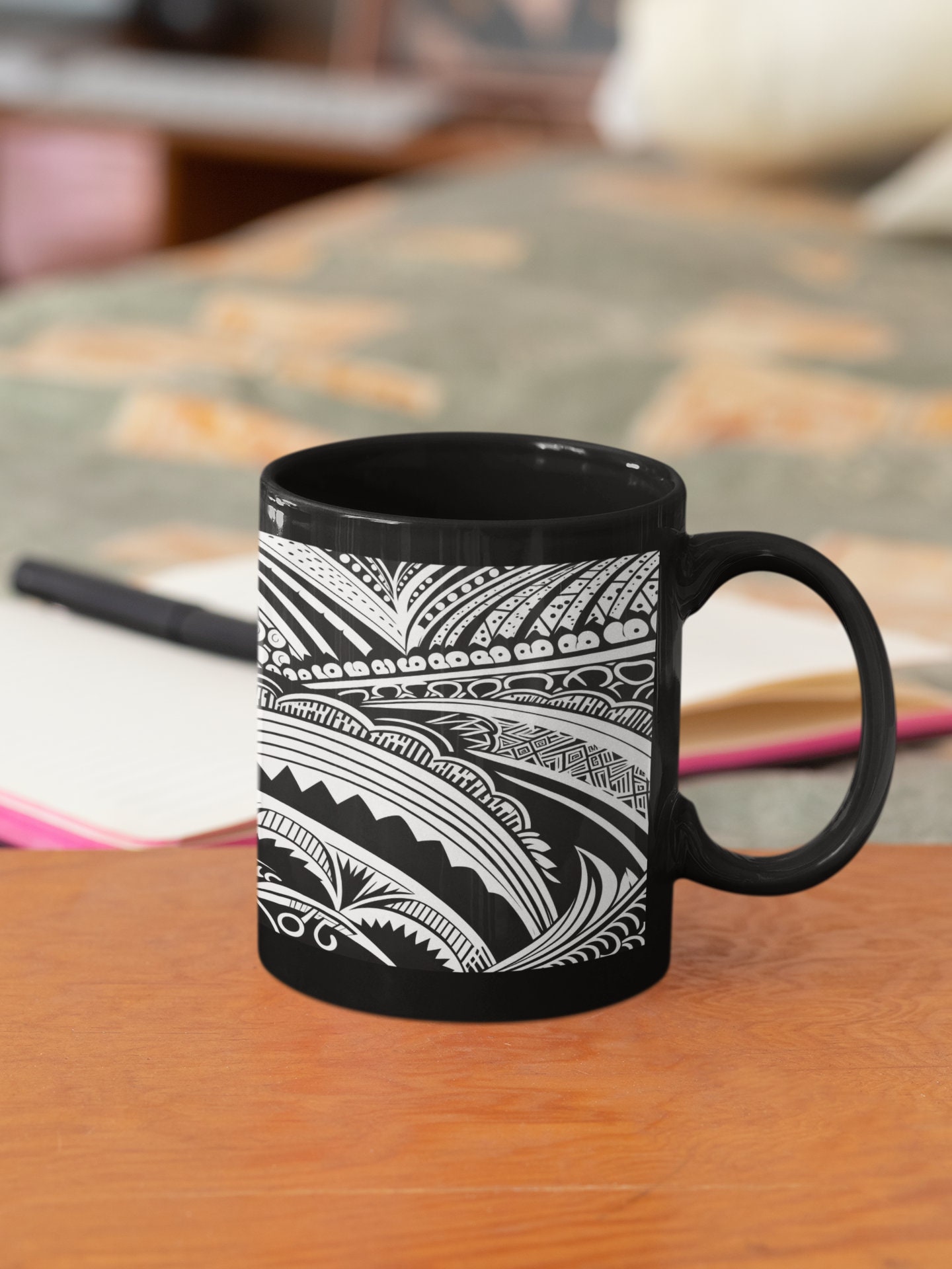 Samoan Tribal Coffee Mug, Polynesian/pacific Islander 11oz Black ...