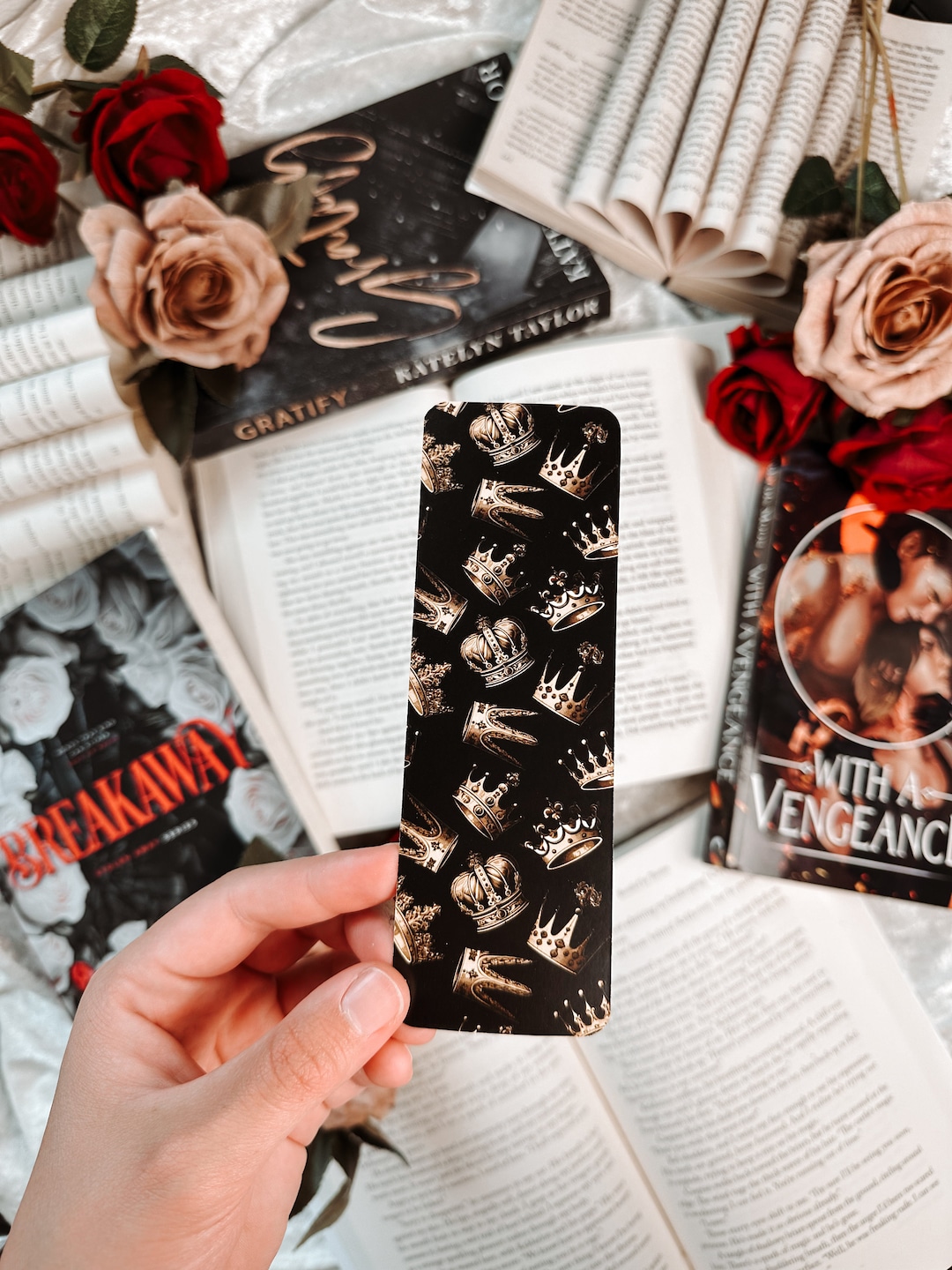 Crown Satin Paper Bookmark | Fantasy Book Mark | Bookish Merch ...