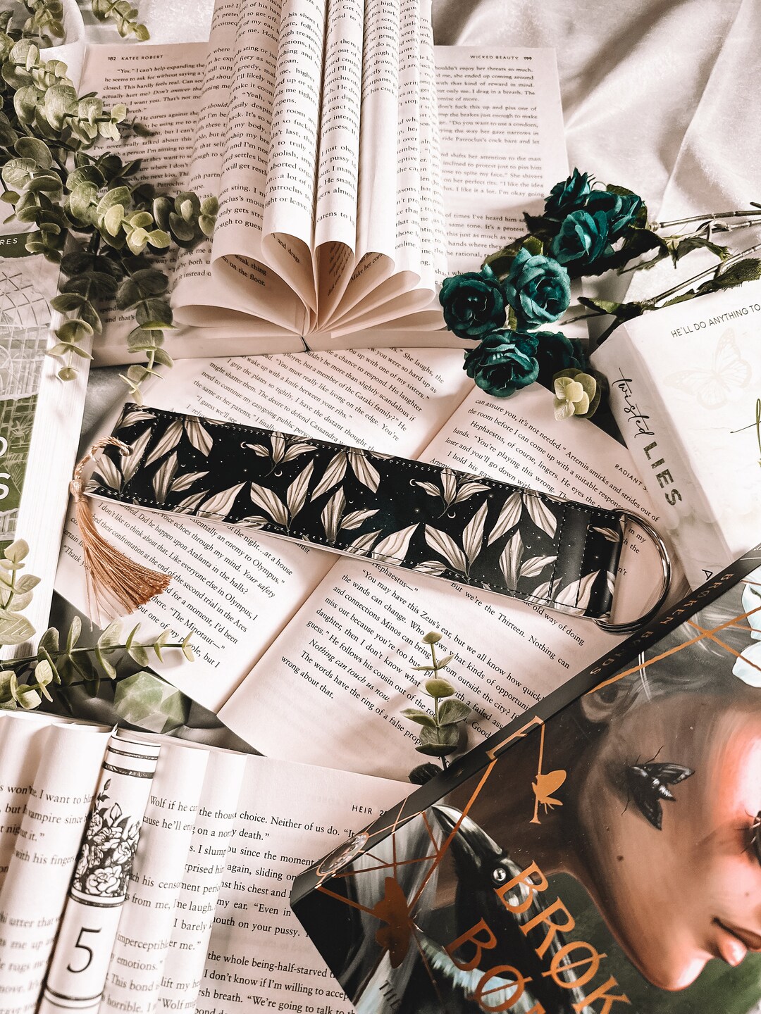 Control Me Bookmark | Vines & Night Sky Faux Leather Hand Cuff Bookmark ...