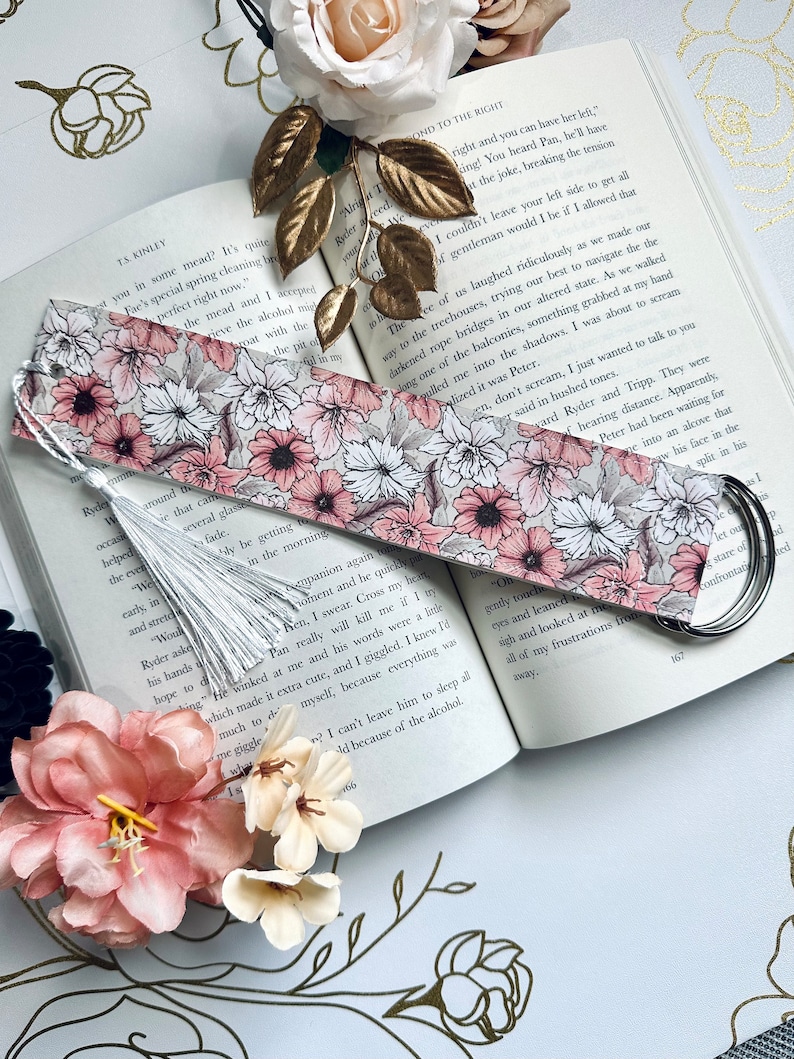 Floral Handcuff Bookmark – Faux Leather Spicy Book Gift - Bookish Gift ...