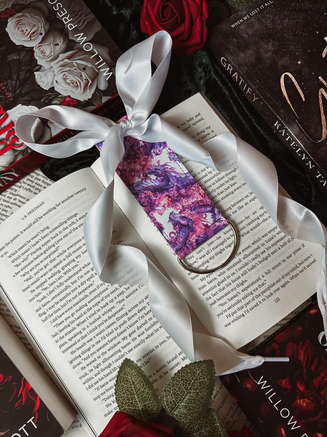Pink Dragon Crawl for Me Bookmark | Collar | Dark Romance Bookmarks ...