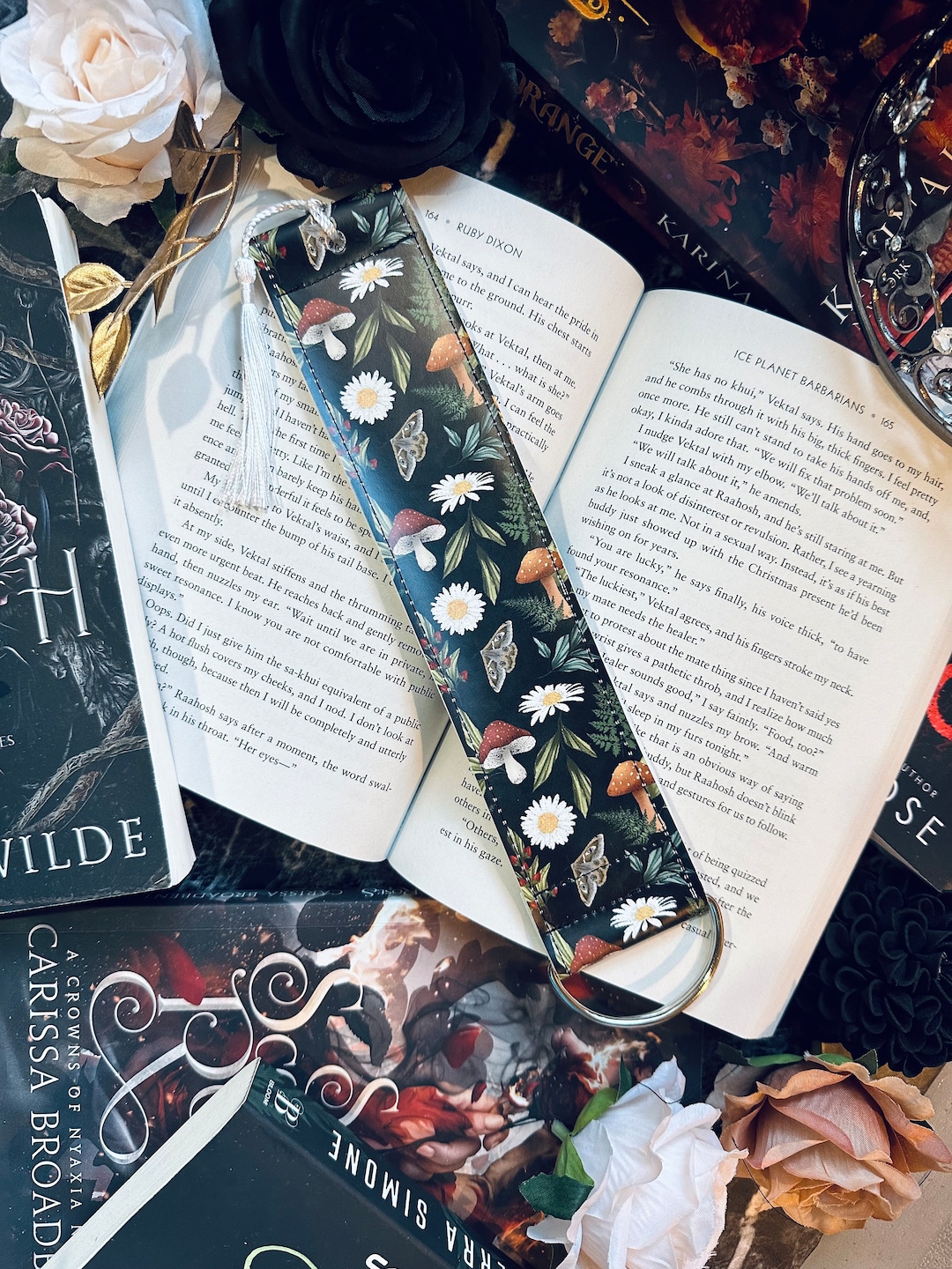 Control Me Bookmark Mushroom Faux Leather Hand Cuff Bookmark Leather ...