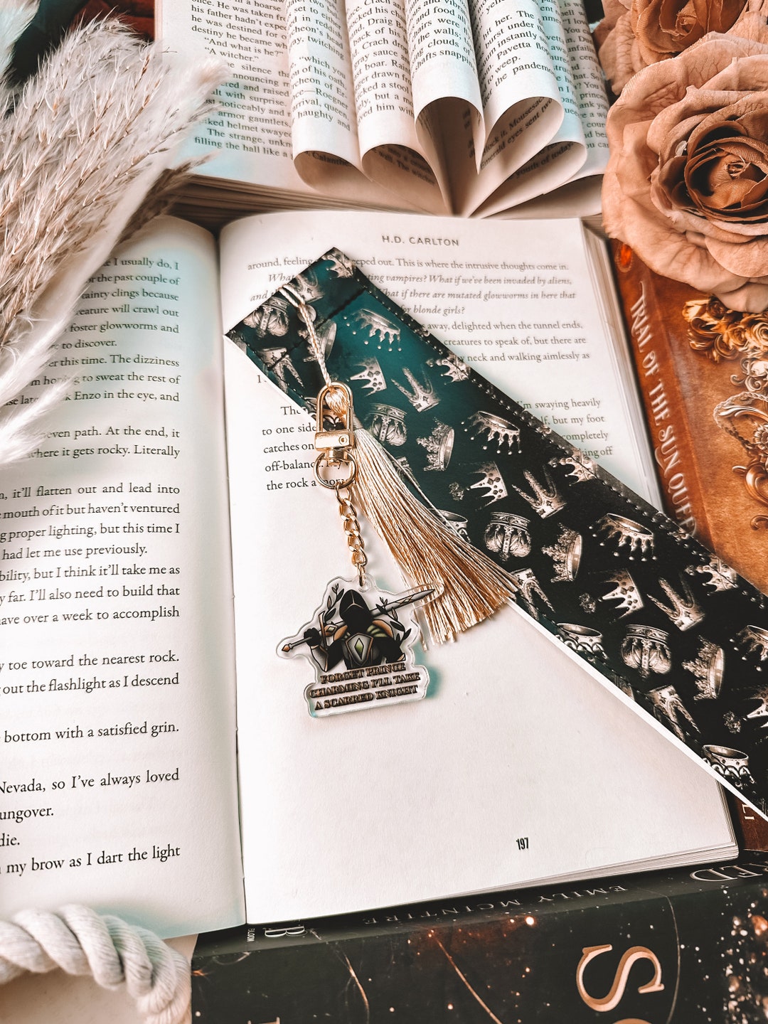 Scarred Knight Acrylic Bookmark Charm | Bookish Keychain - Etsy
