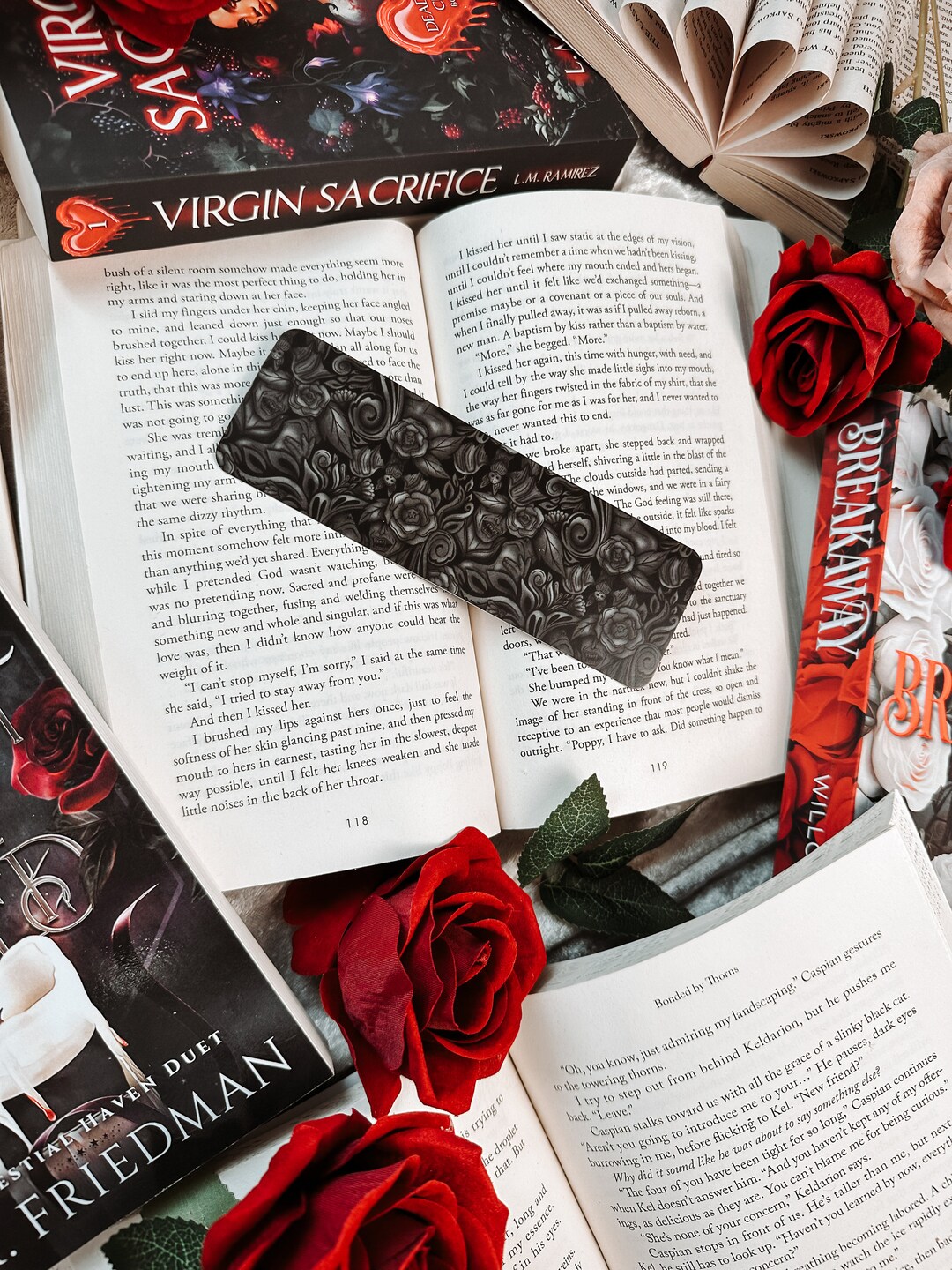 Dark Vampire Satin Paper Bookmark | Dark Romance Book Mark | Bookish ...