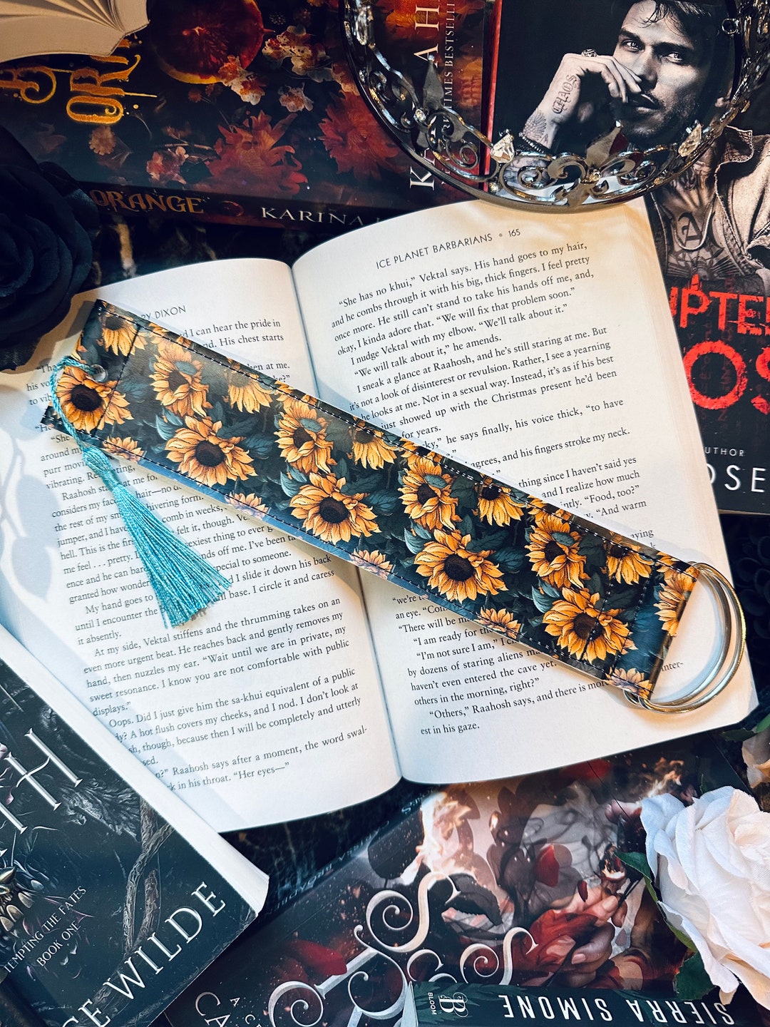 Control Me Bookmark Sunflower Faux Leather Hand Cuff Bookmark Leather ...