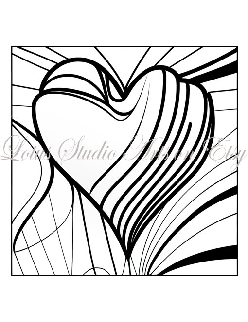 Hearts Coloring Pages, Vol. 1 - Downloadable Printable Coloring Pages ...