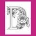 Floral Letter "d" Coloring Page, Style 1 - Downloadable Printable ...