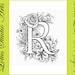 Floral Letter "r" Coloring Page, Style 1 - Downloadable Printable ...