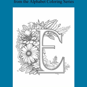 Floral Letter "e" Coloring Page, Style 1 - Downloadable Printable ...