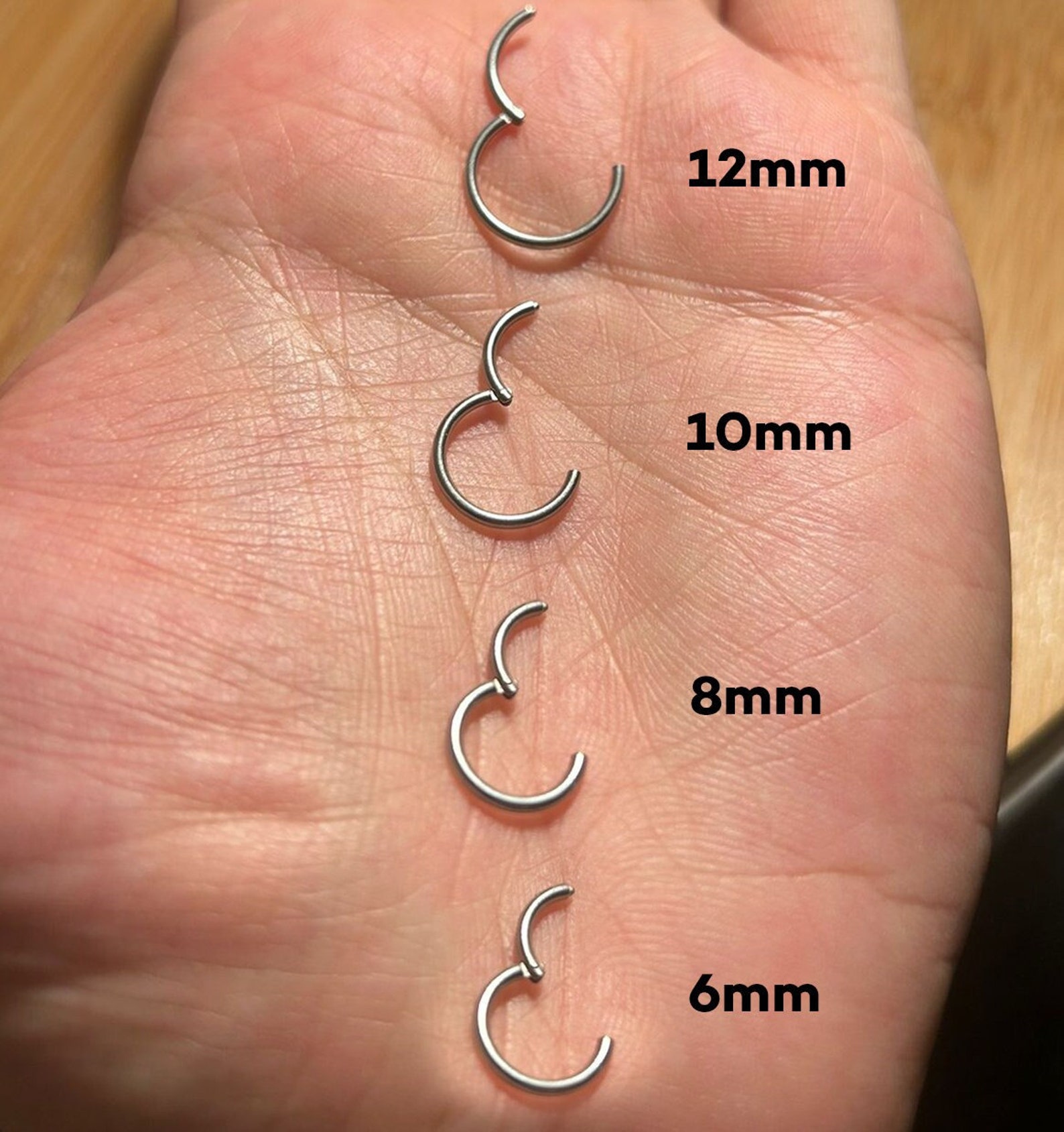 Clicker Nose Ring, Hinged Nose Ring, 6mm 8mm 10mm 12mm Silver and Gold ...