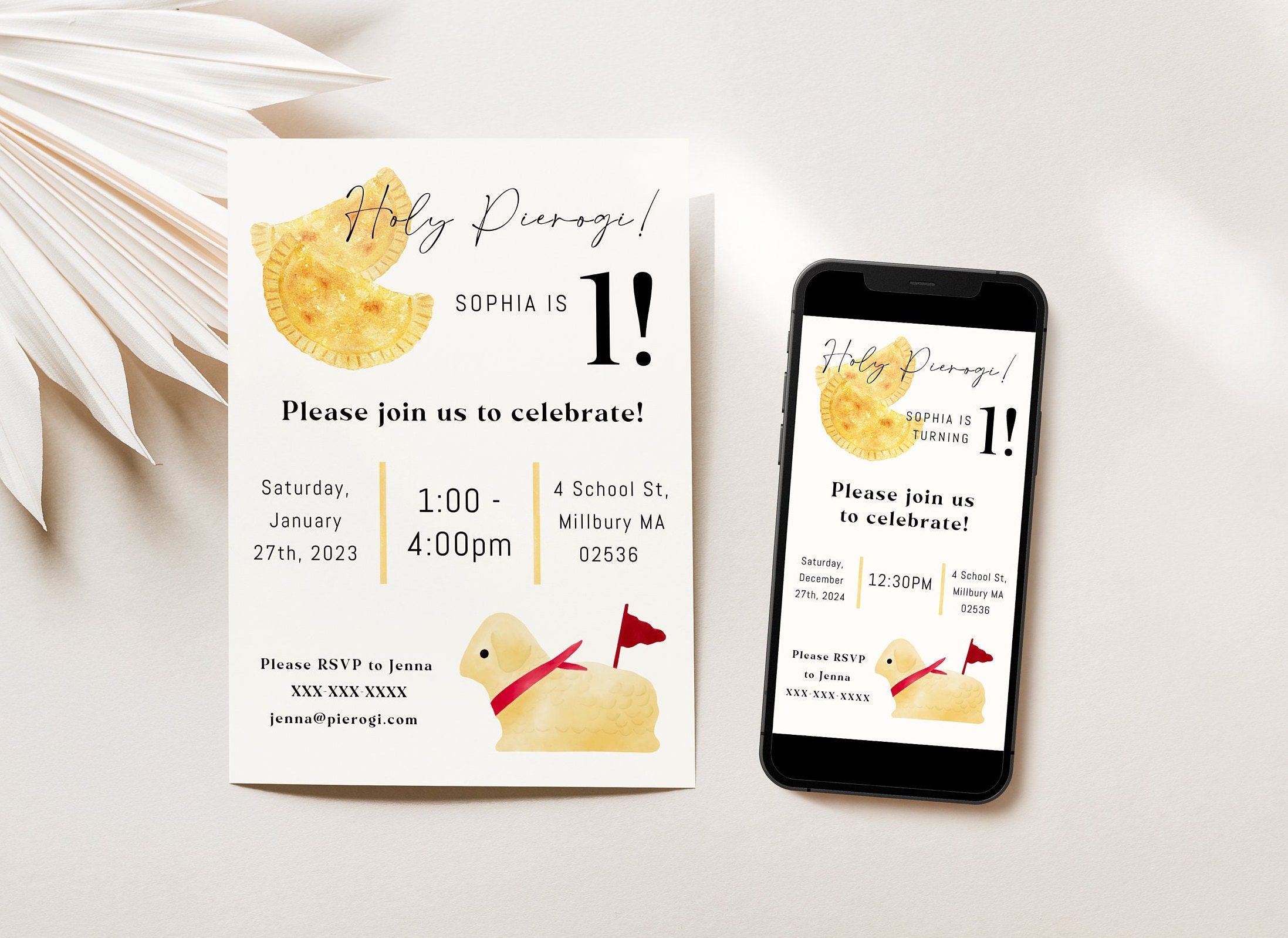 Birthday Party Invitation | Pierogi Party | Butter Lamb | Instant ...