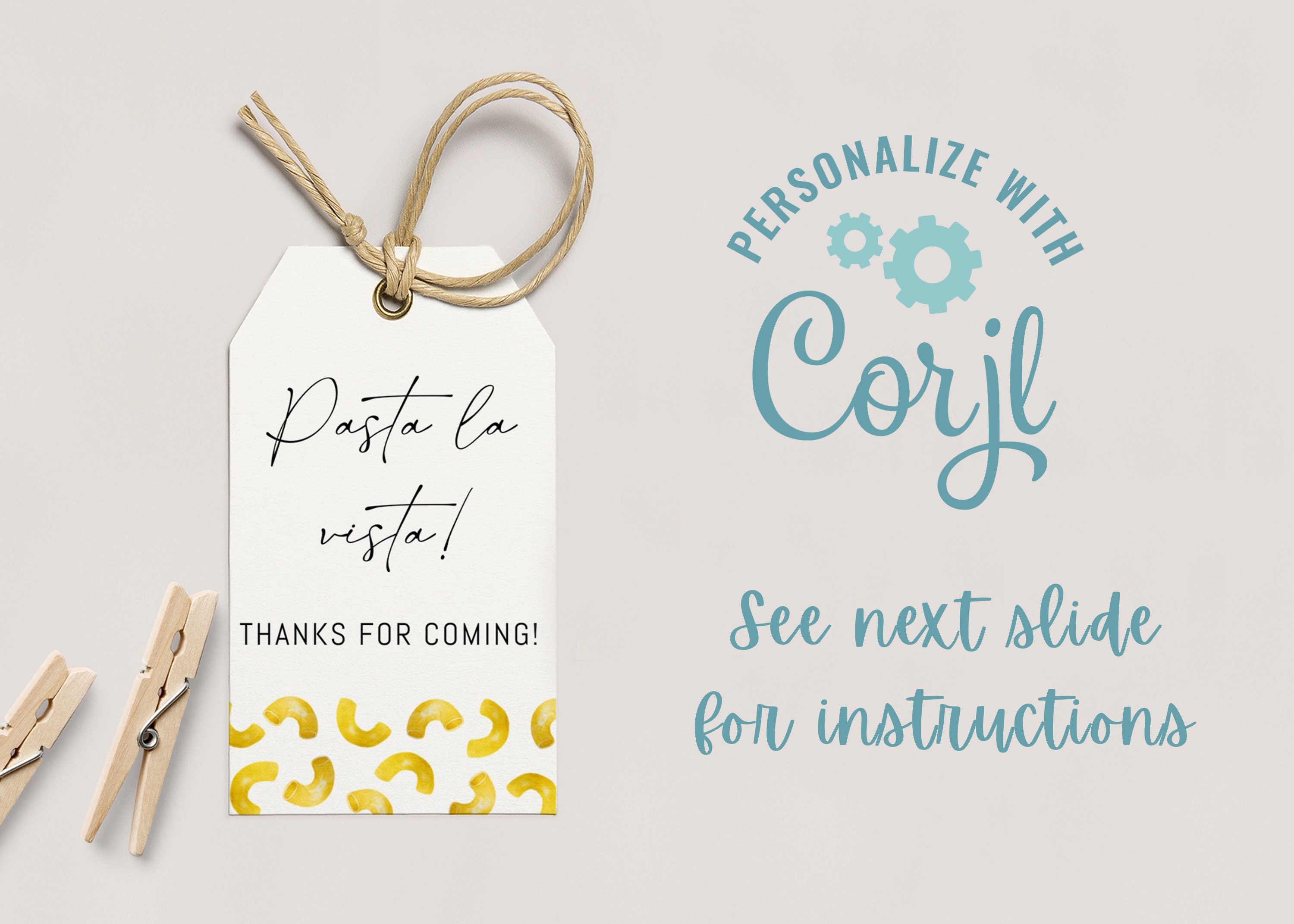 Pasta Party Thank You Tags - Etsy