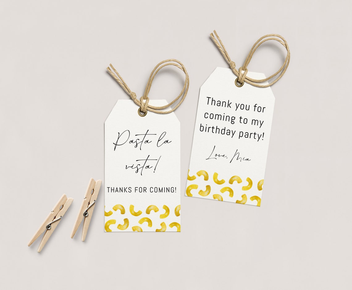 Pasta Party Thank You Tags - Etsy