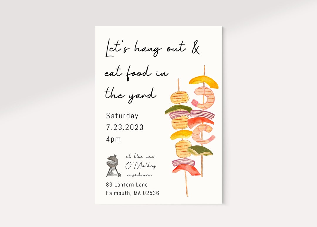 Housewarming Cookout Invite | Editable Template | Instant Download - Etsy