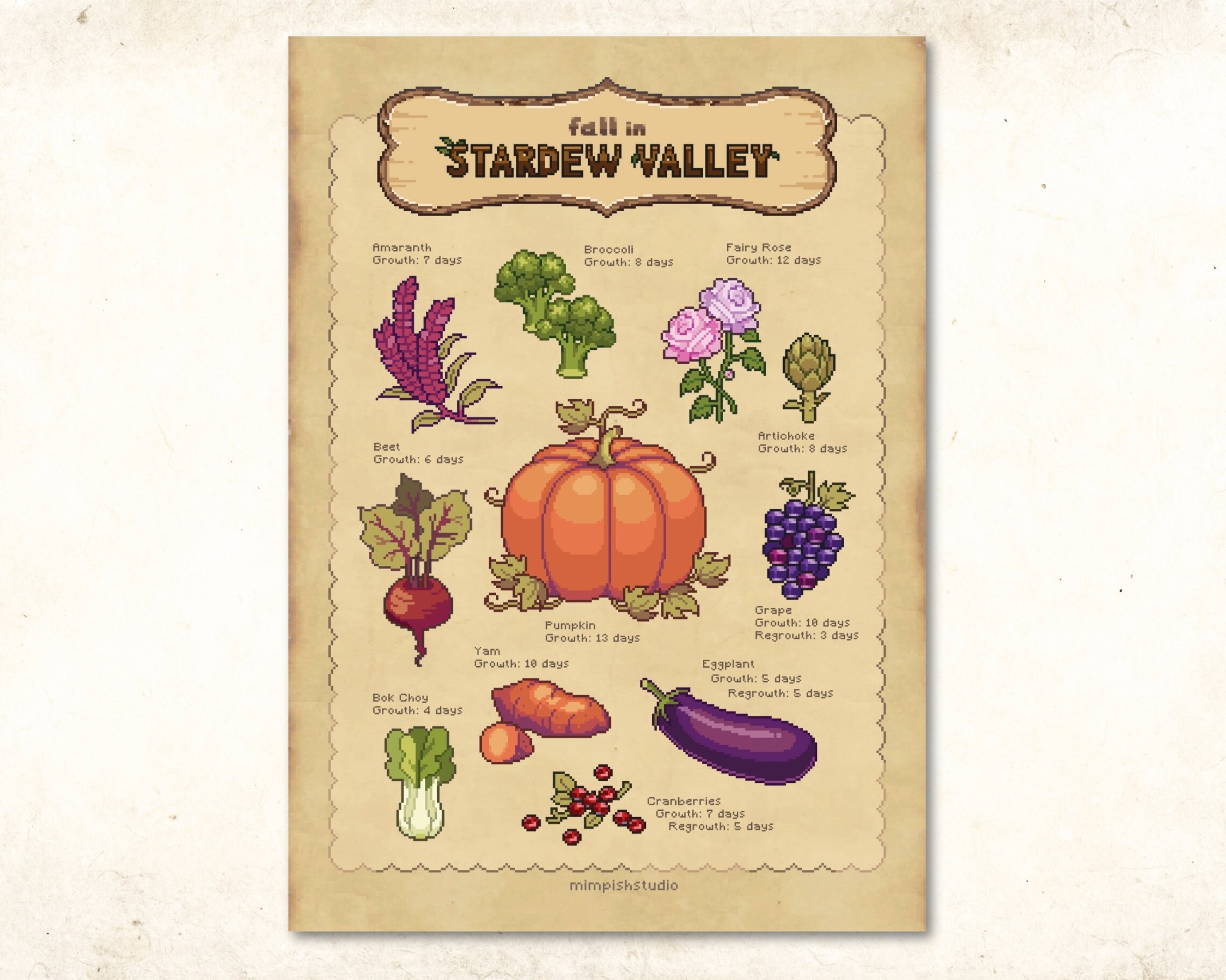 Stardew Valley Printable - Fall - Digital Print - Cottagecore Art Print ...