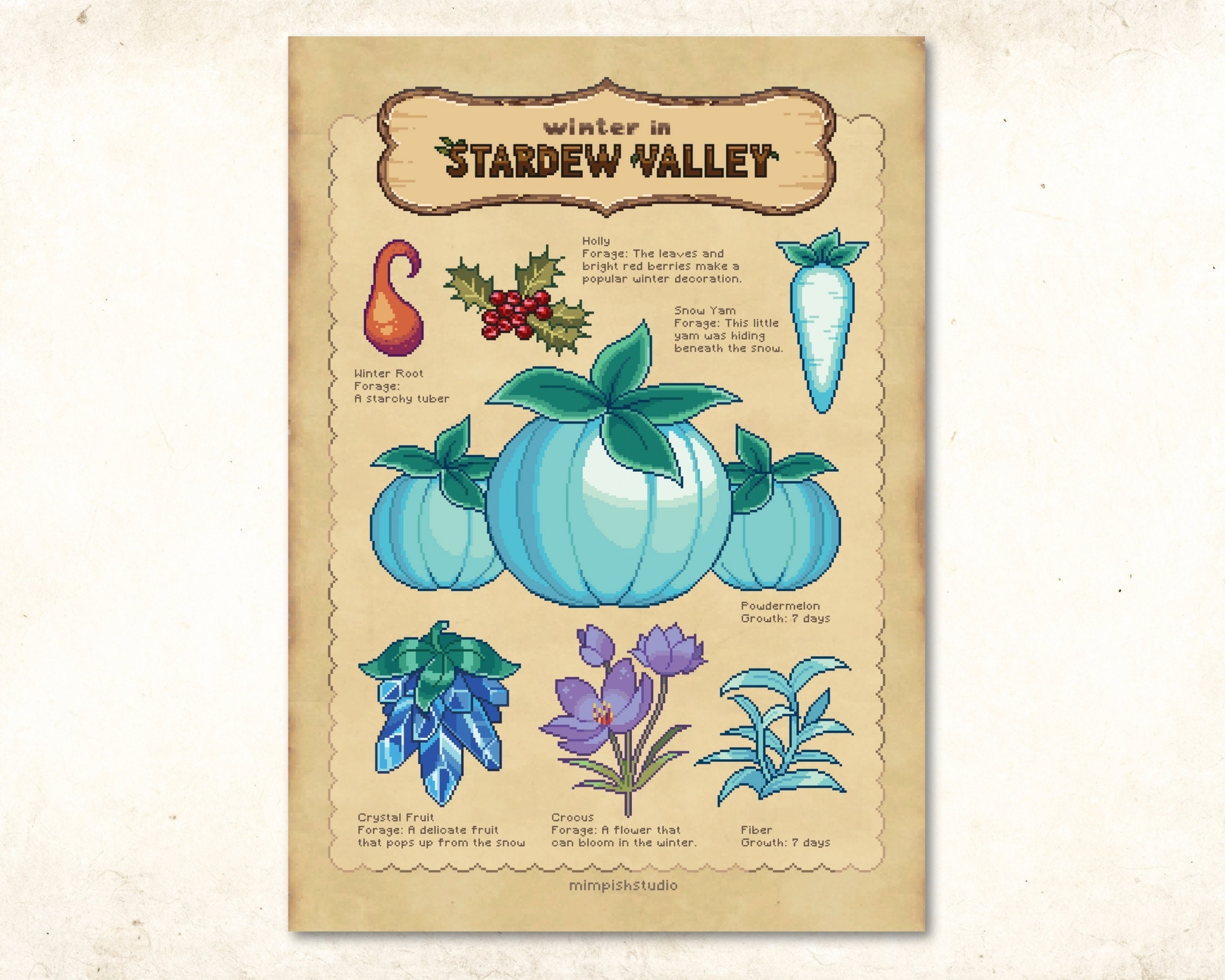 Stardew Valley Printable - Winter - Digital Print - Cottagecore Art ...