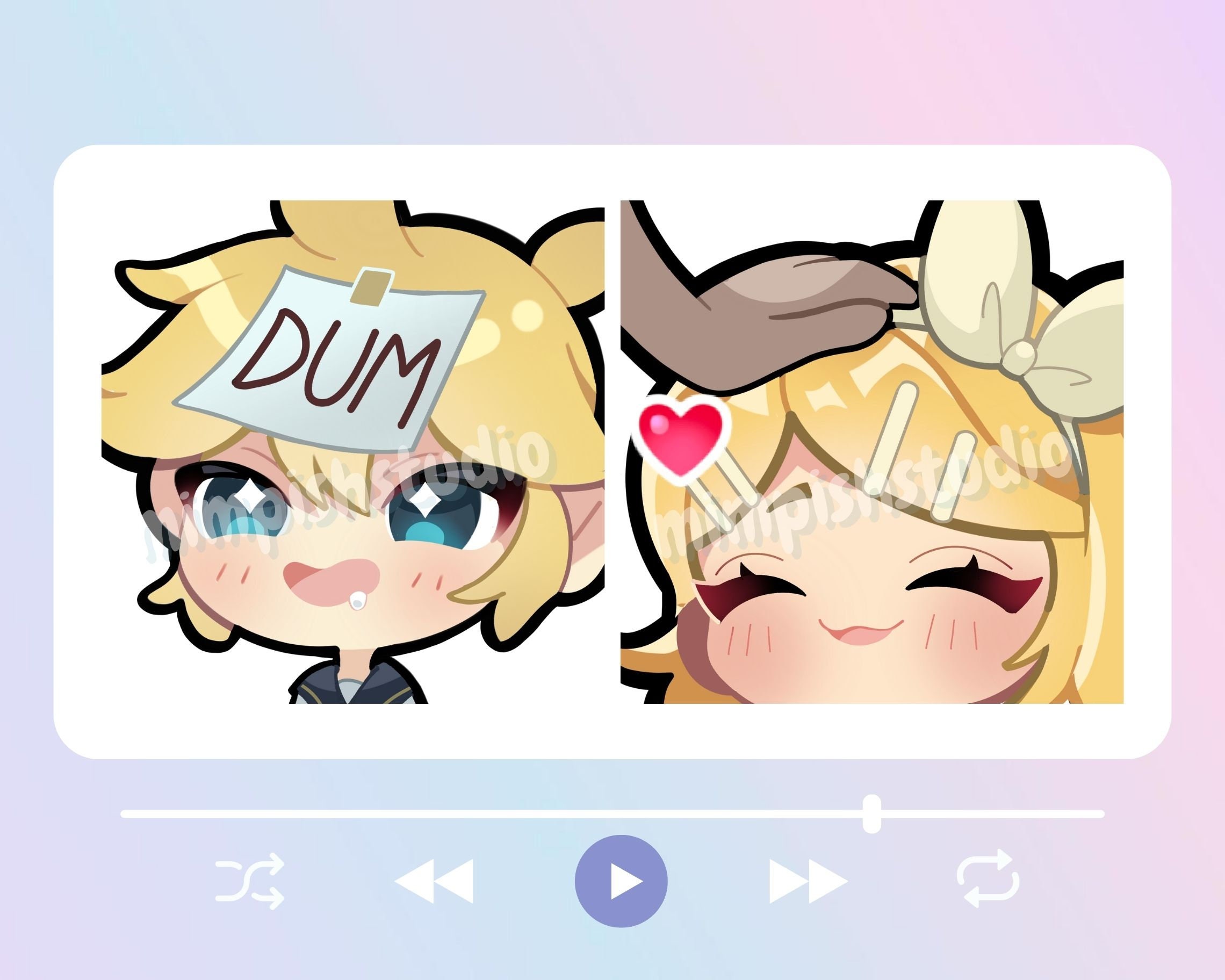 Cute Vocaloid Emotes for Twitch Youtube Discord P2U Emotes Rin Len ...
