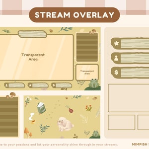 Twitch Animated Cottagecore Overlay Frog Theme Asset Comfy Overlay Cozy ...