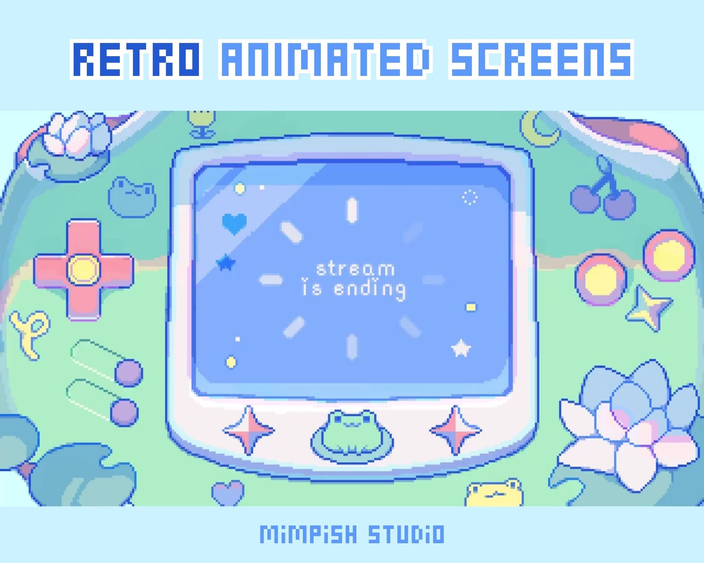Twitch Screens Animated Frog Retro Pixel Cottagecore | Cozy Aesthetics ...