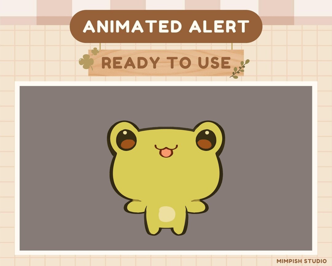 Animated Alert Frog for Comfy Twitch Streamer | Cute Cottagecore ...