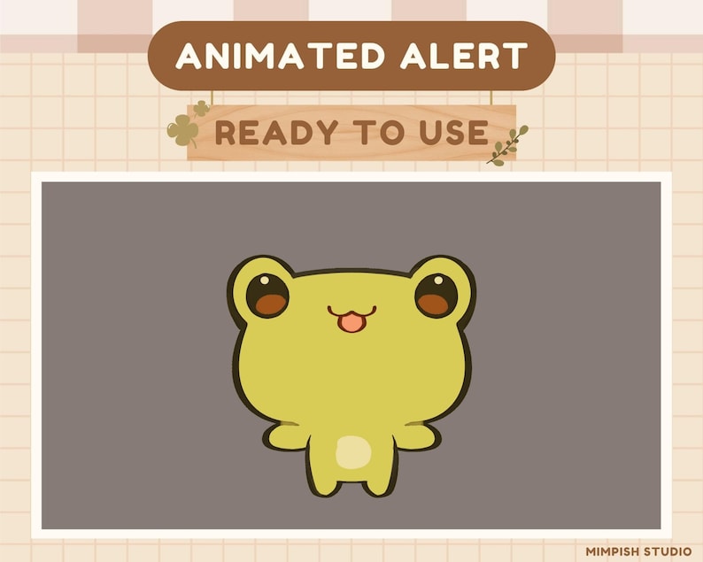 Animated Alert Frog for Comfy Twitch Streamer | Cute Cottagecore ...