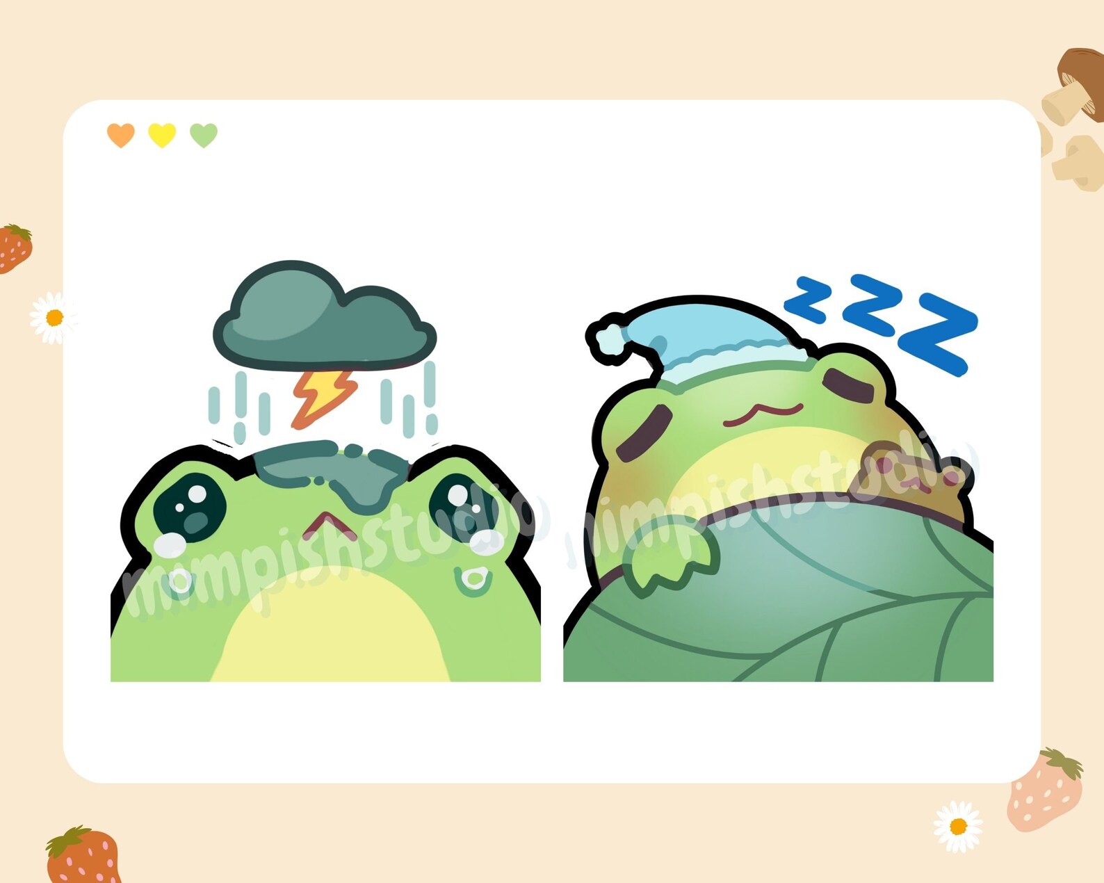 Emote Pack Twitch Frog | 6 Cute Frog Emotes | Cozy Comfy Aesthetics ...