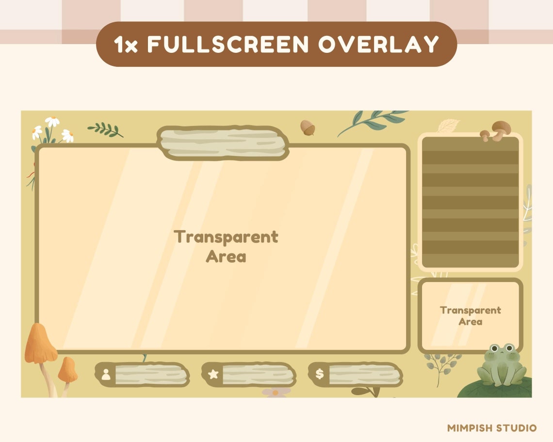 Twitch Animated Cottagecore Overlay Frog Theme Asset Comfy Overlay Cozy ...