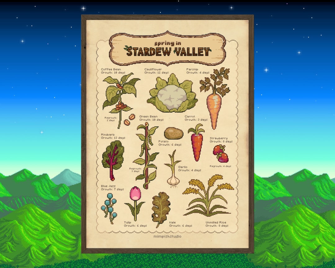 Stardew Valley Printable Spring Digital Print Cottagecore Art Print ...