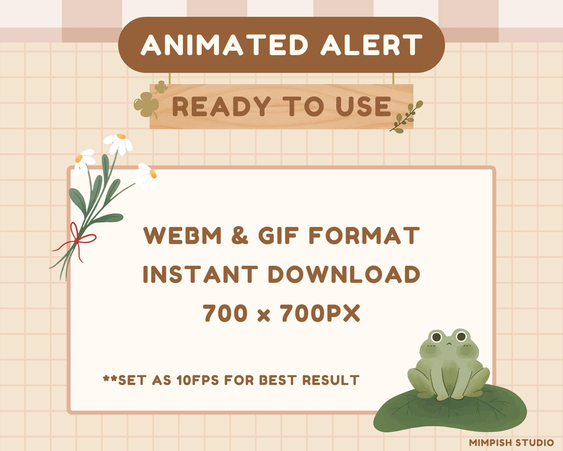 Animated Alert Frog for Comfy Twitch Streamer Cute Cottagecore ...