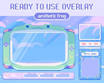 Twitch Animated Cottagecore Overlay Frog Theme Asset Comfy Overlay Cozy ...