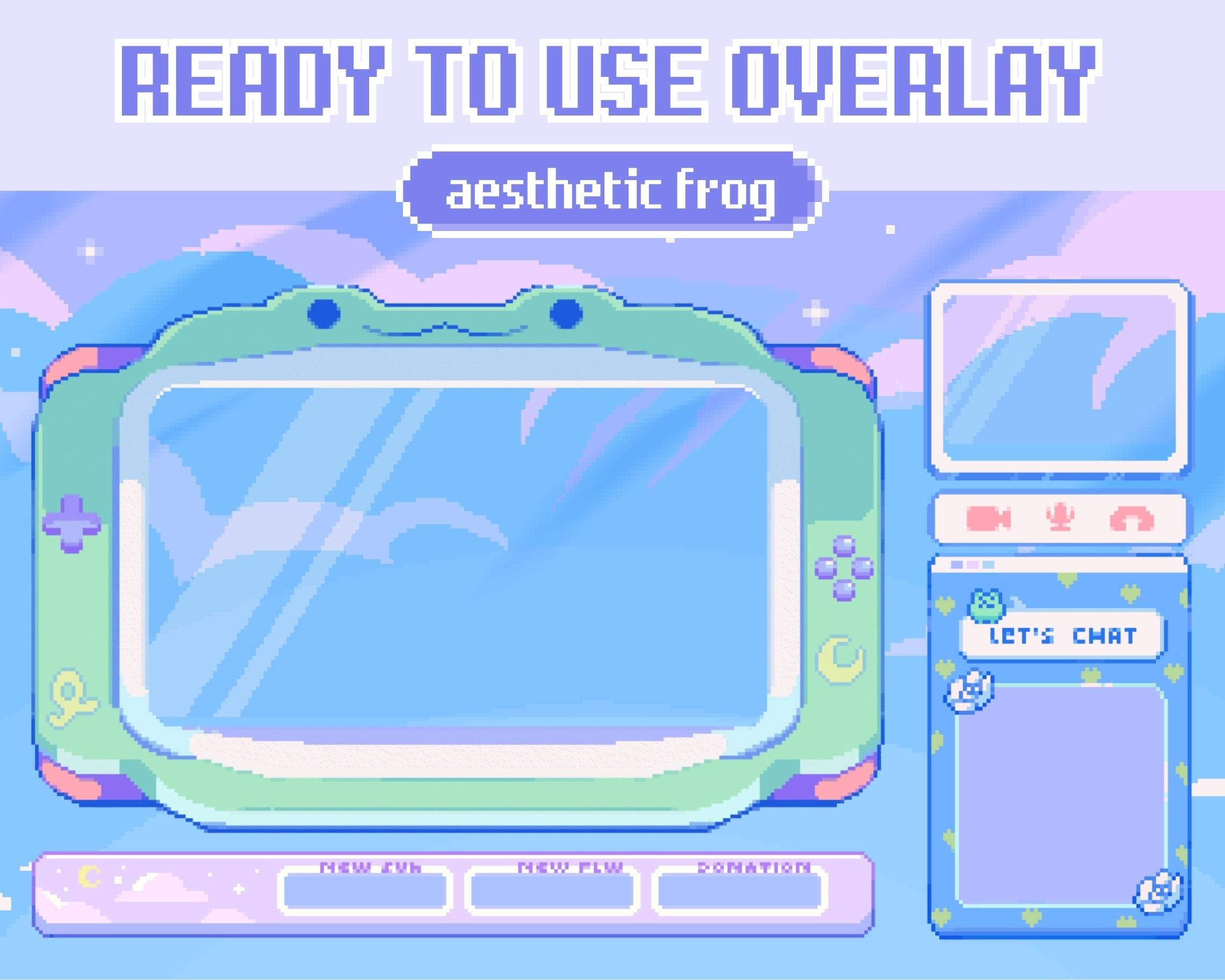 Twitch Overlay Animated Stream Overlay Pixel Frog Cute - Etsy Australia