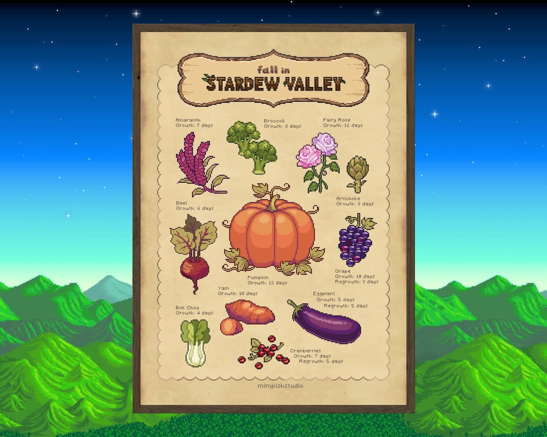 Stardew Valley Printable - Fall - Digital Print - Cottagecore Art Print ...