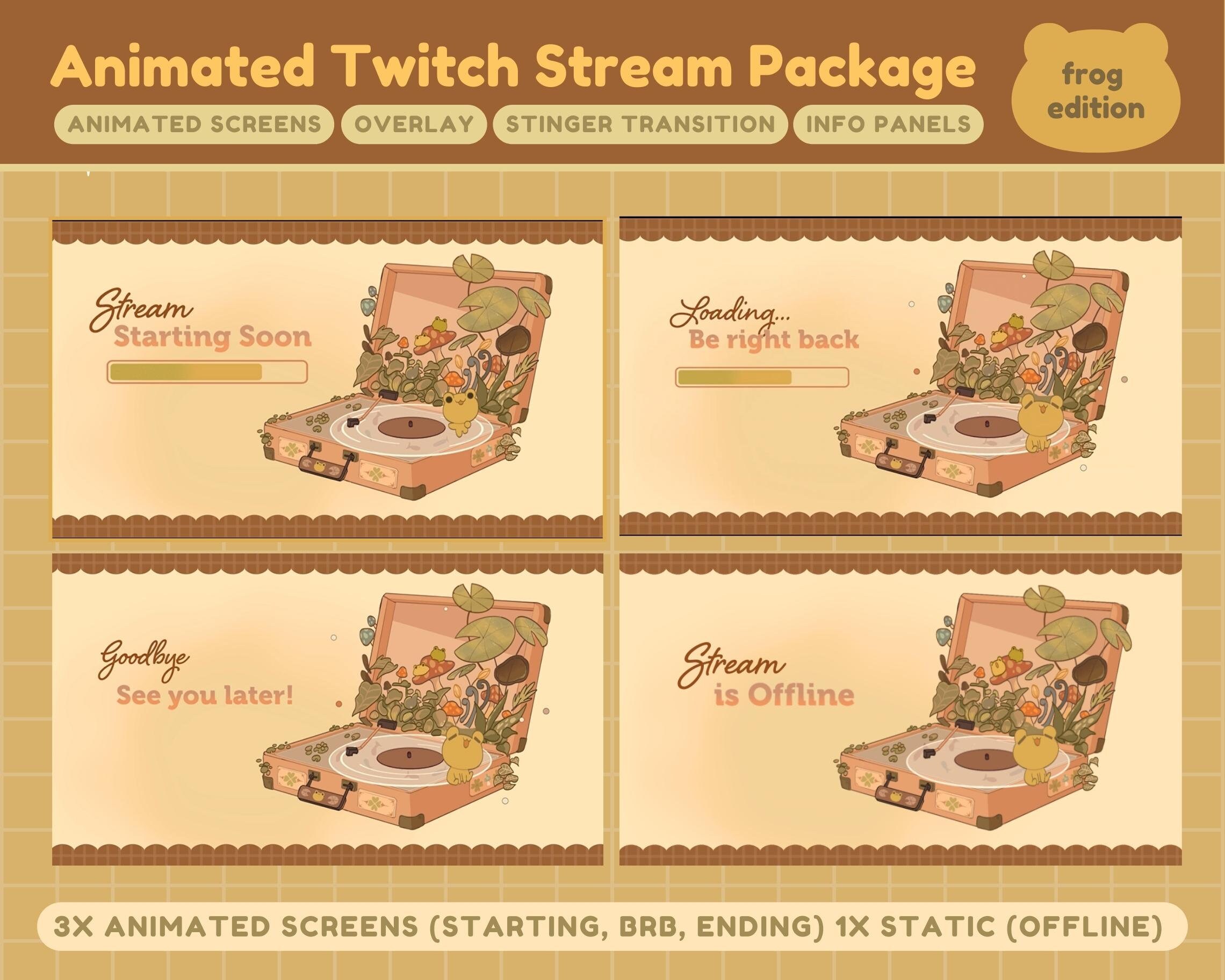 Stream Overlay Package Animated Frog Twitch Package - Etsy