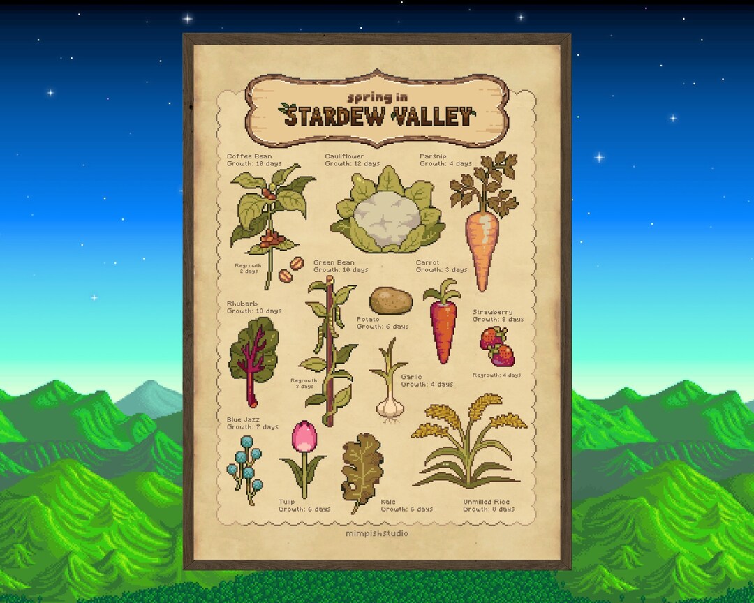 Stardew Valley Printable - Spring - Digital Print - Cottagecore Art ...