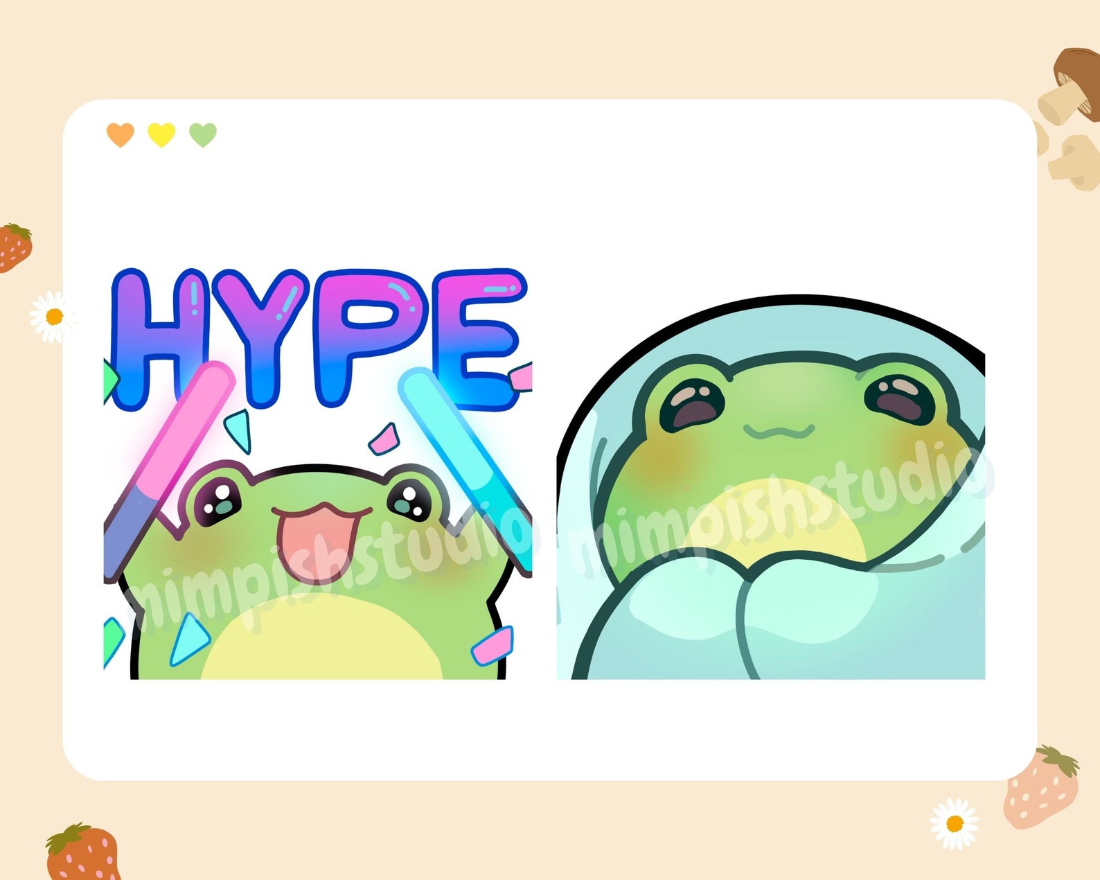 Emote Pack Twitch Frog | 6 Cute Frog Emotes | Cozy Comfy Aesthetics ...
