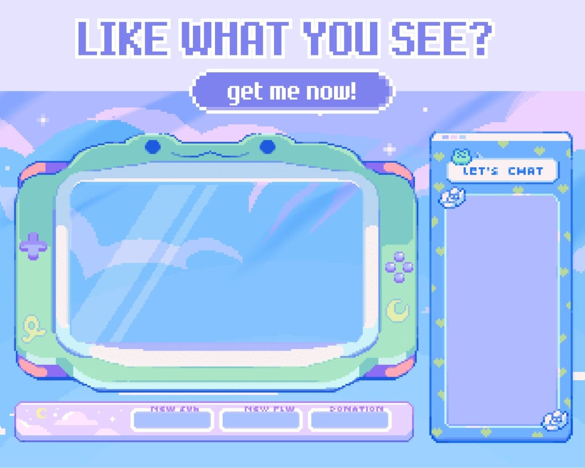 Twitch Overlay Animated Stream Overlay Pixel Frog Cute - Etsy UK