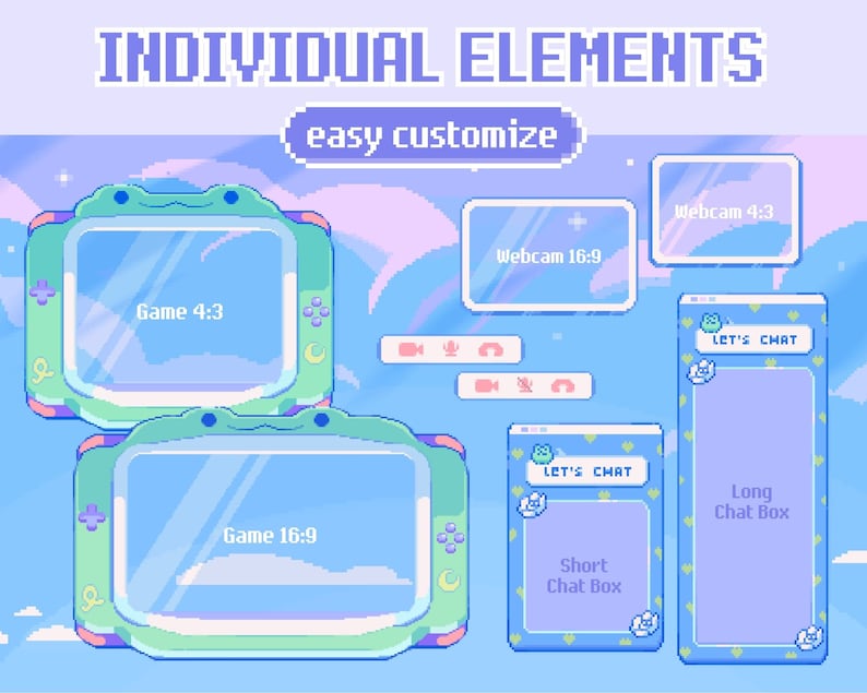 Twitch Overlay Animated | Stream Overlay Pixel Frog | Cute Comfy Cozy ...