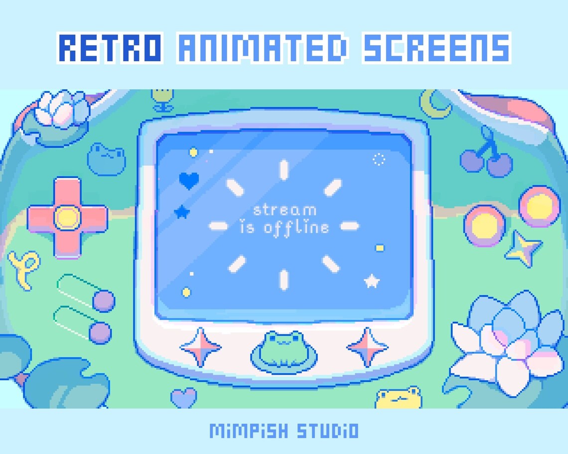 Twitch Screens Animated Frog Retro Pixel Cottagecore | Cozy Aesthetics ...