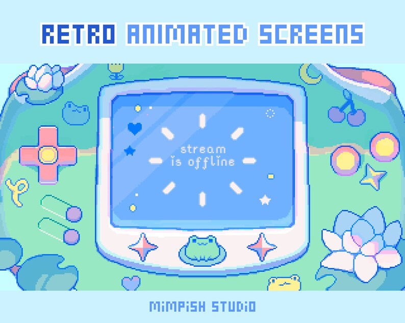 Twitch Screens Animated Frog Retro Pixel Cottagecore | Cozy Aesthetics ...