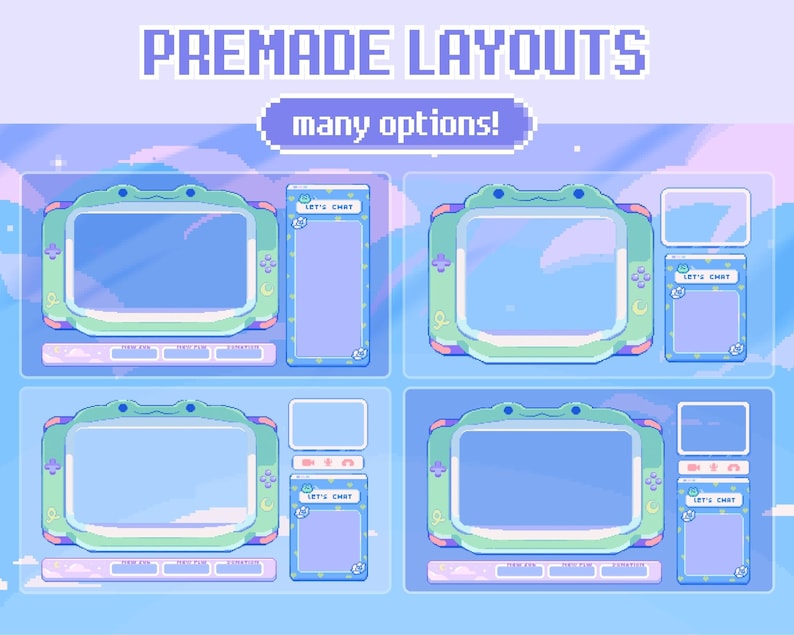 Twitch Overlay Animated Stream Overlay Pixel Frog Cute - Etsy