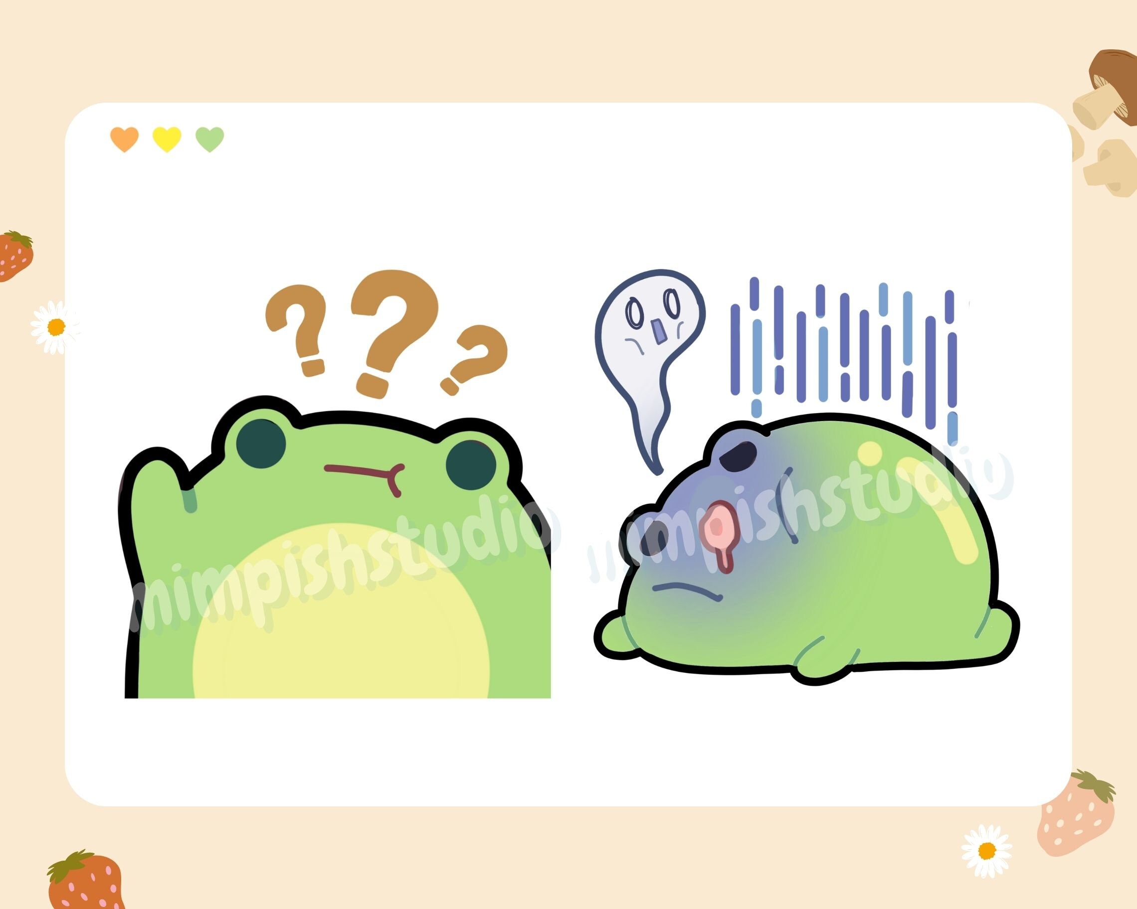 Emote Pack Twitch Frog | 6 Cute Frog Emotes | Cozy Comfy Aesthetics ...