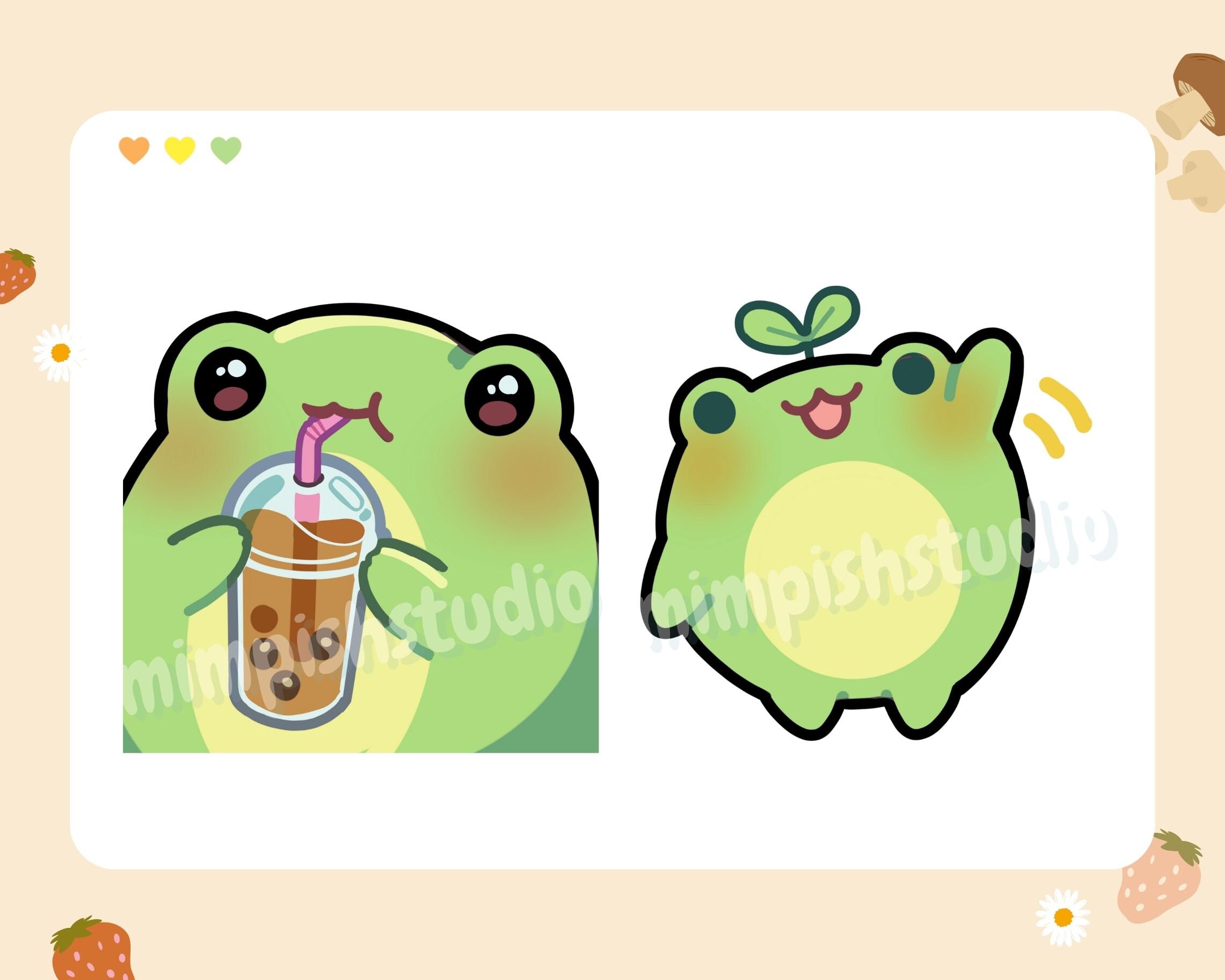 Emote Pack Twitch Frog | 6 Cute Frog Emotes | Cozy Comfy Aesthetics ...