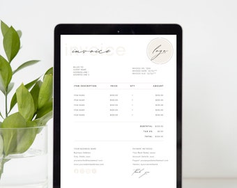 Invoice Template Editable, Invoice Template, Small Business Custom ...