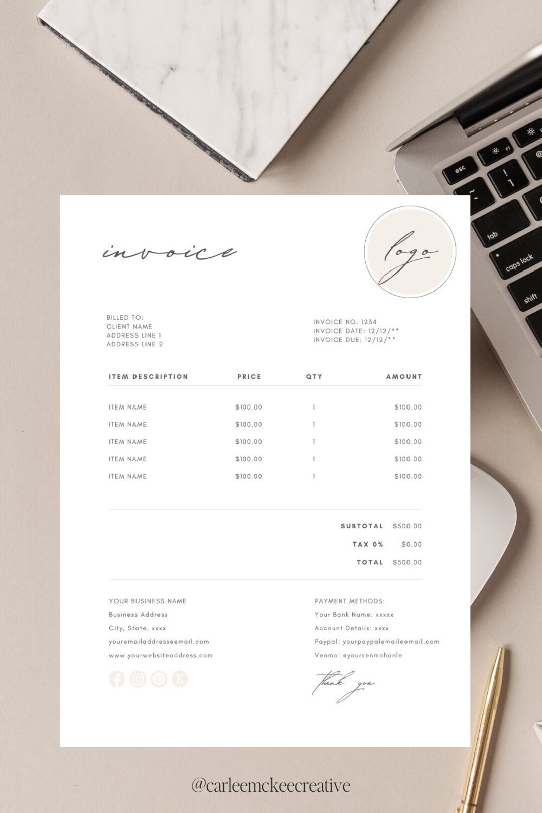 Modèle de facture, modèle de facture modifiable, formulaire de commande ...