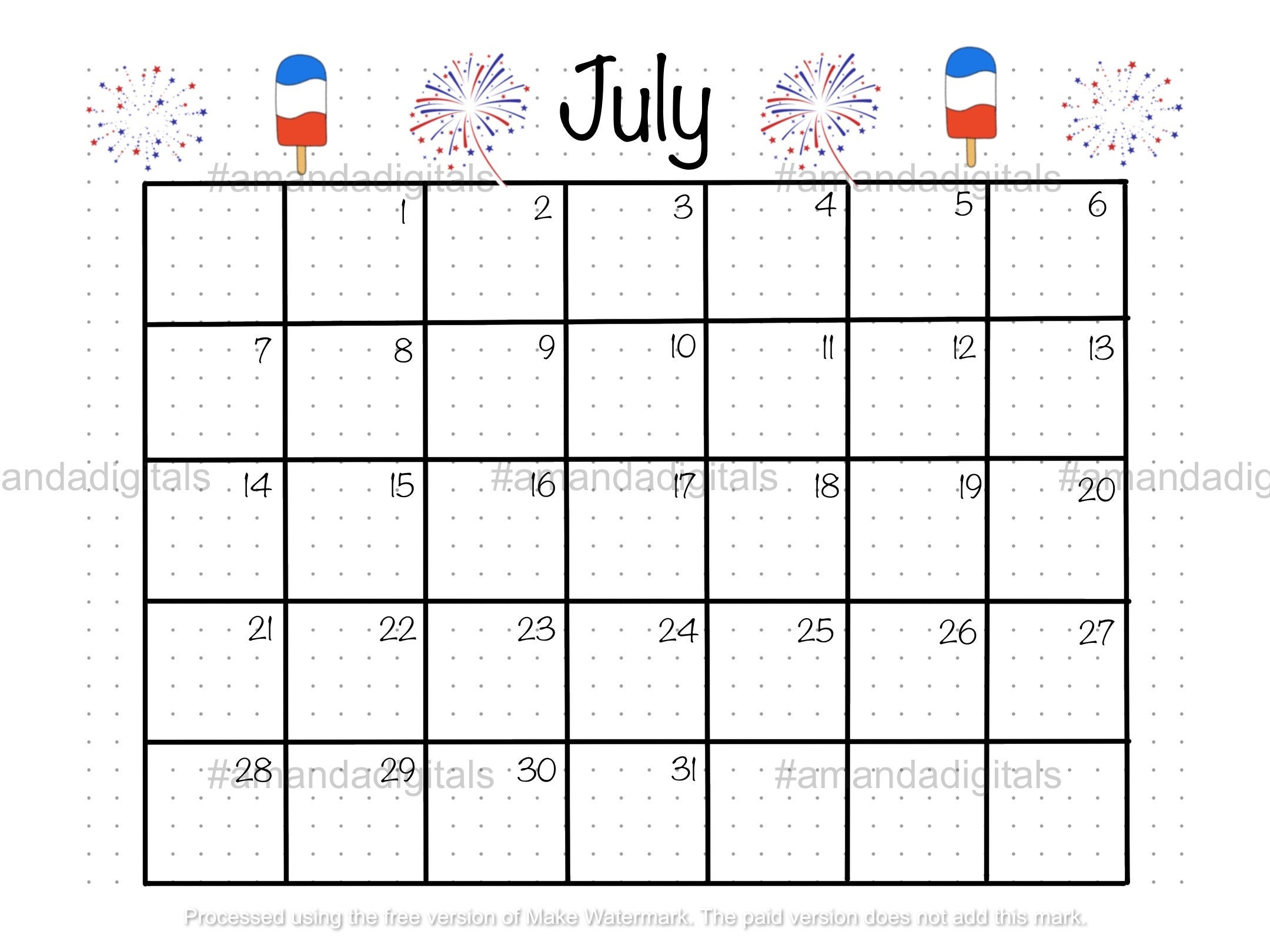 July 2024 Digital Bullet Journal - Etsy