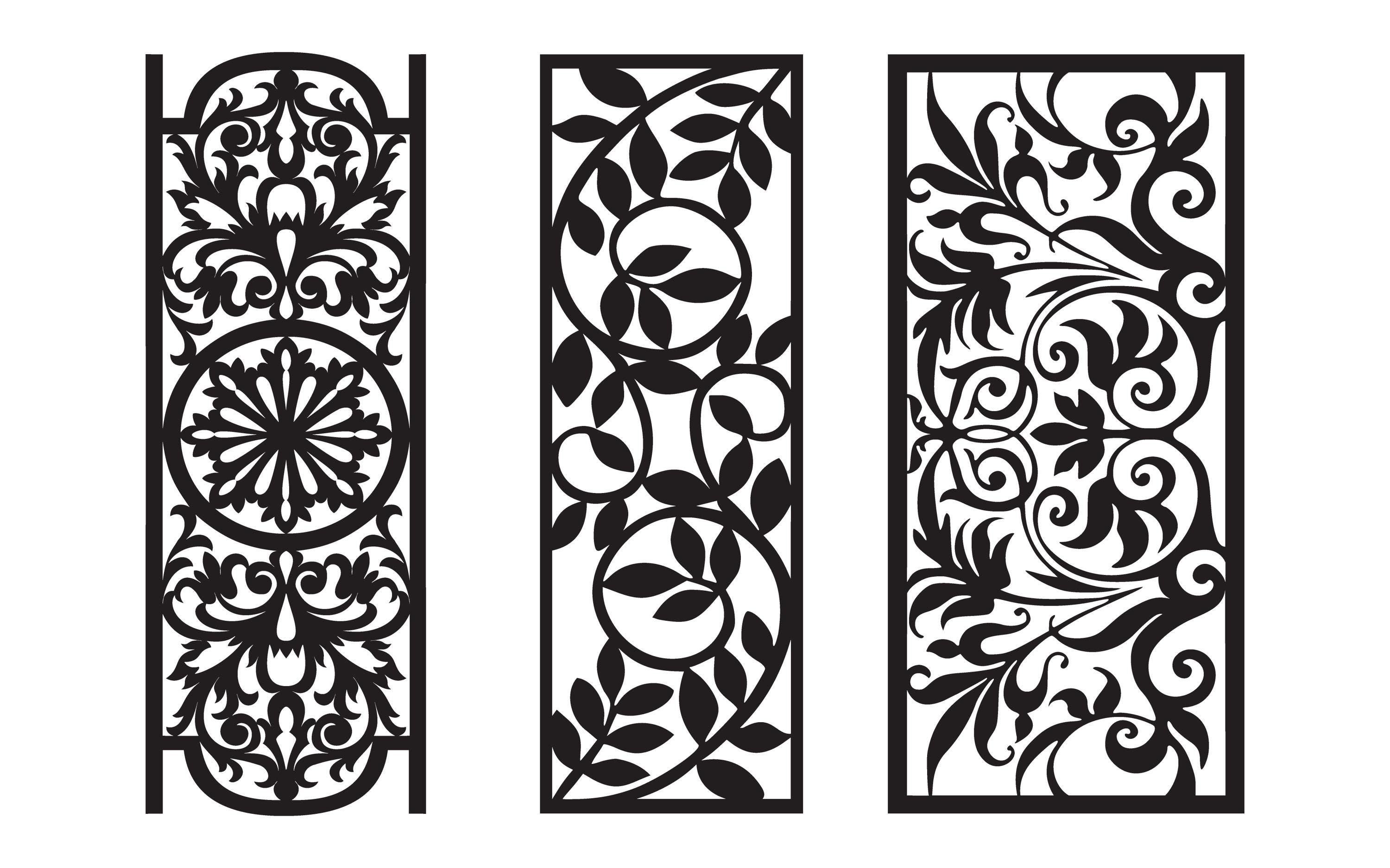 160+ Floral CNC Panel Collection | Dxf , Svg, Eps, AI Vector Files for ...