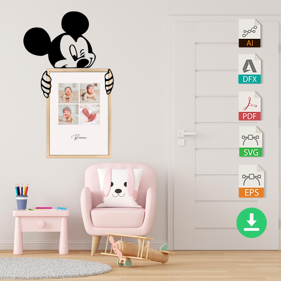 Laser Cut Mickey Mouse Wall Art SVG Bundle CNC Cutting, Pdf , Dxf, Svg ...